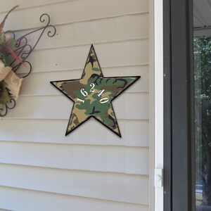 House Numbers Custom Address Sign House Number Plaque USA Army Star ...