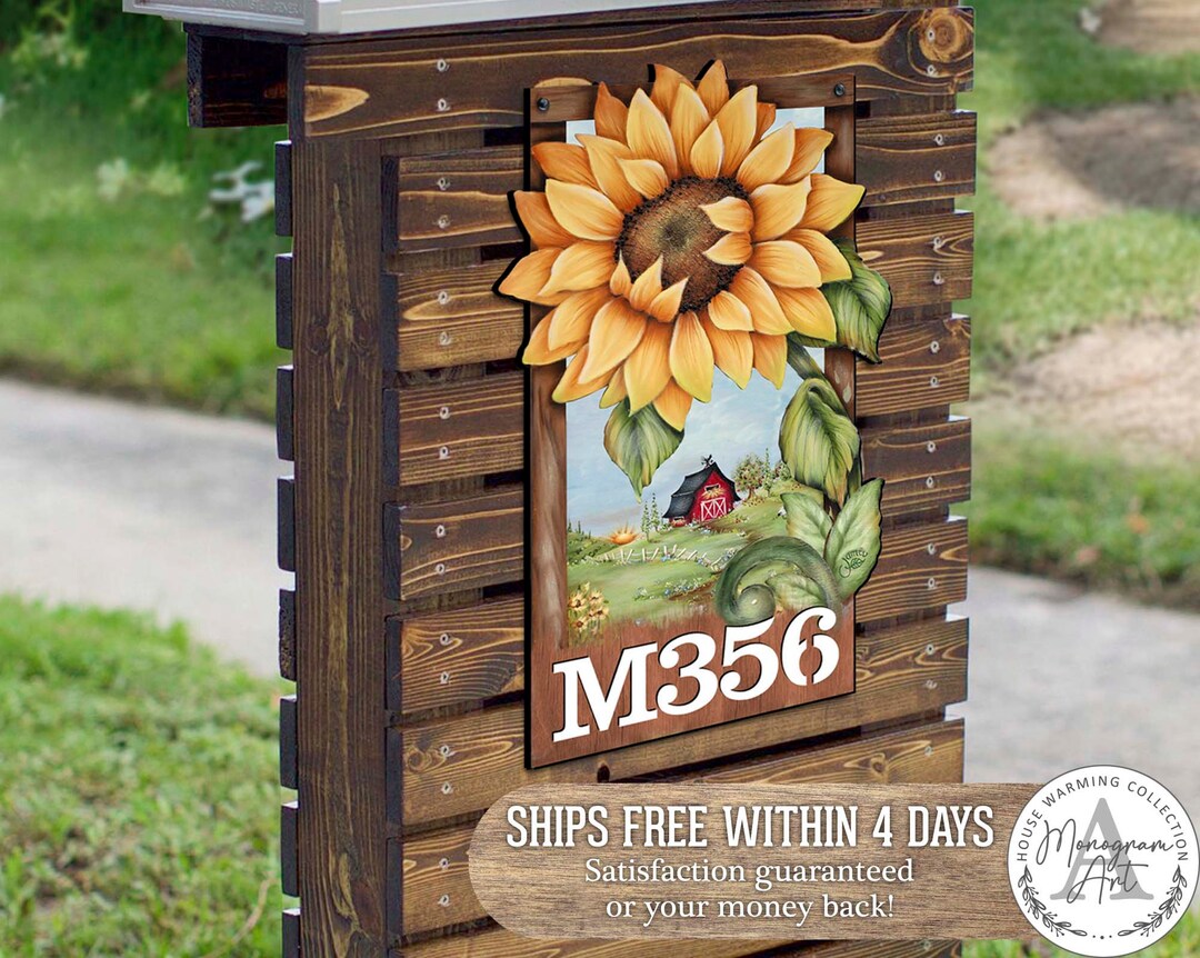 Sunflower House Number Plaque by Jamie Mills - Door Numbers Sign ...