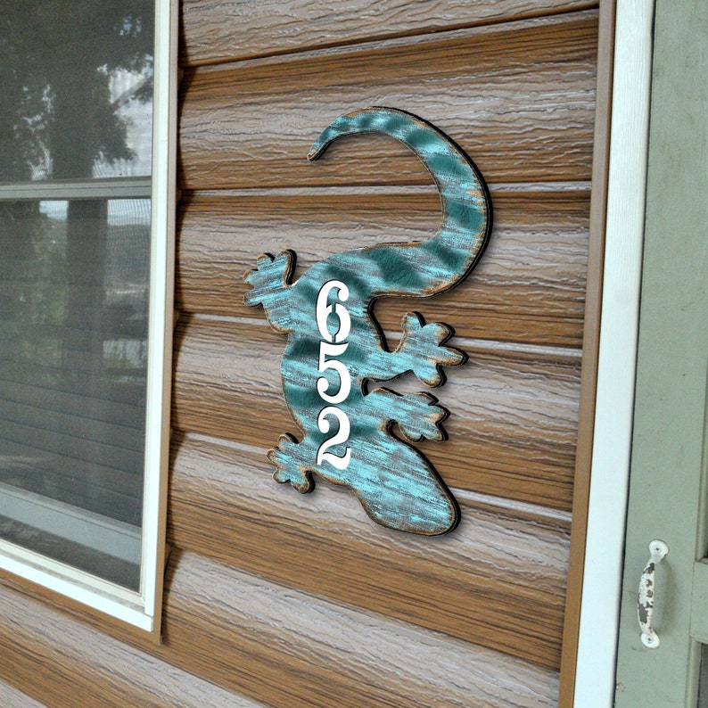 Geico Address Sign - Wooden House Numbers - House Number Plaque - Geico ...