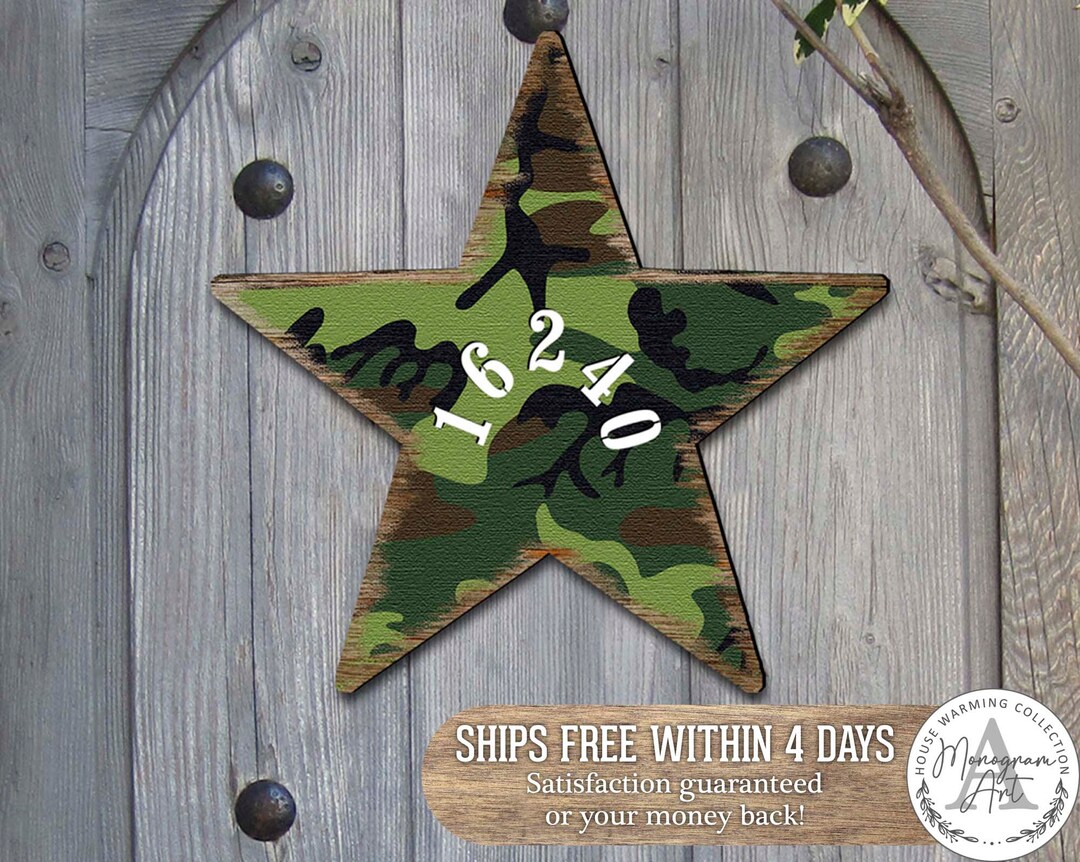 House Numbers Custom Address Sign House Number Plaque USA Army Star ...