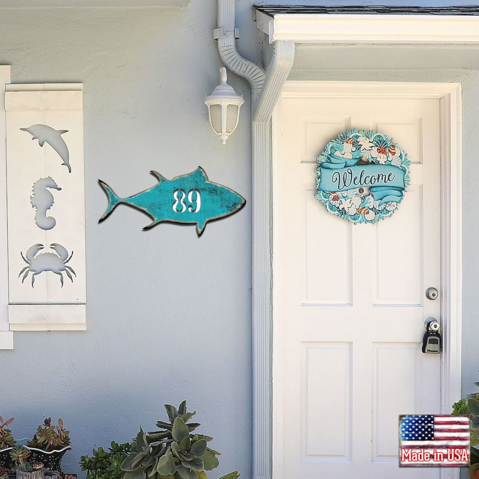 Tuna Fish Address Sign - Coastal House Number Sign by G Debrekht ...