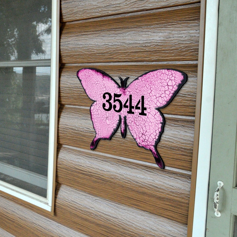 House Number Address Number Butterfly House Number Plaque - Etsy