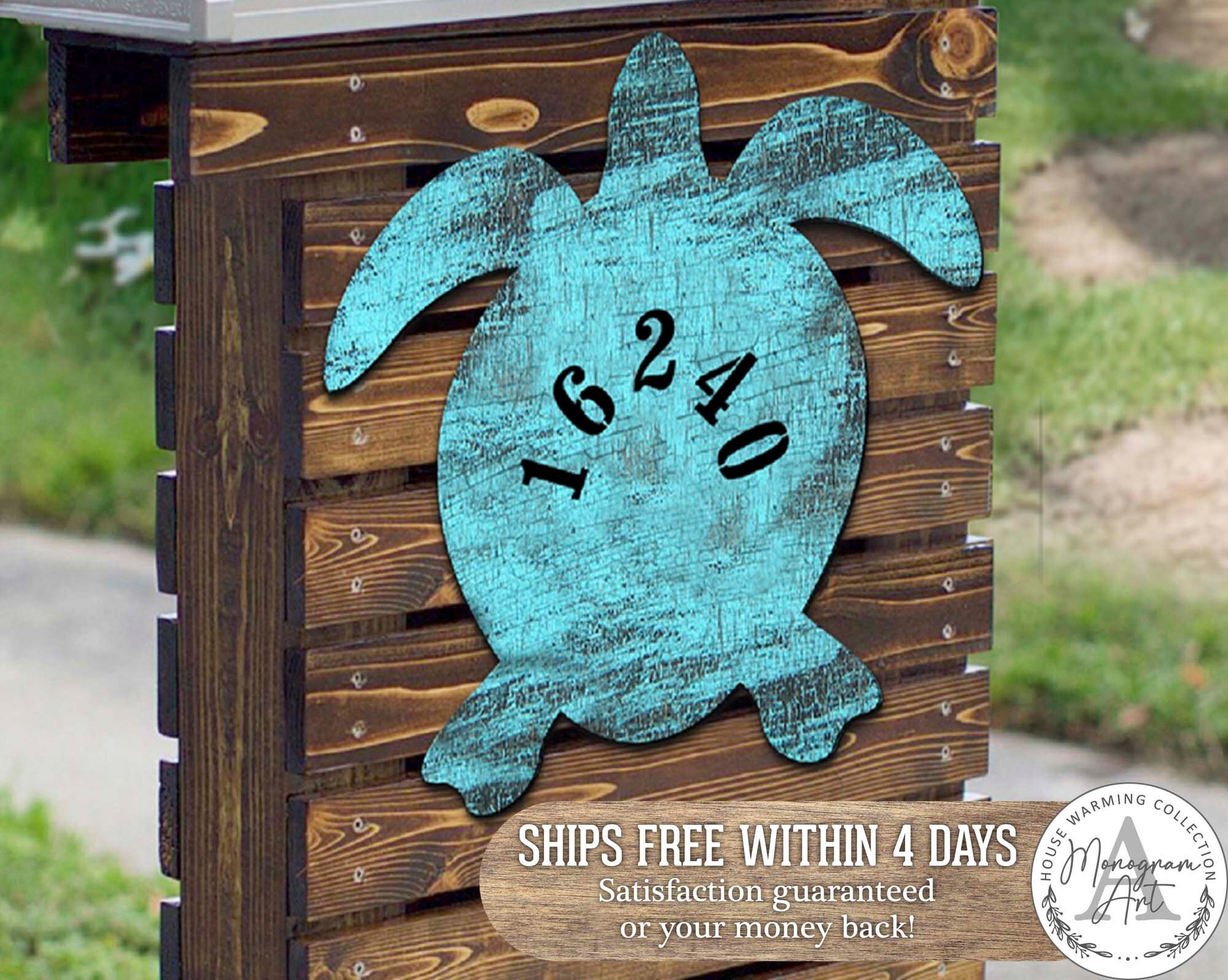 Sale Turtle House Number Address Sign - Coastal Door Number Sign ...