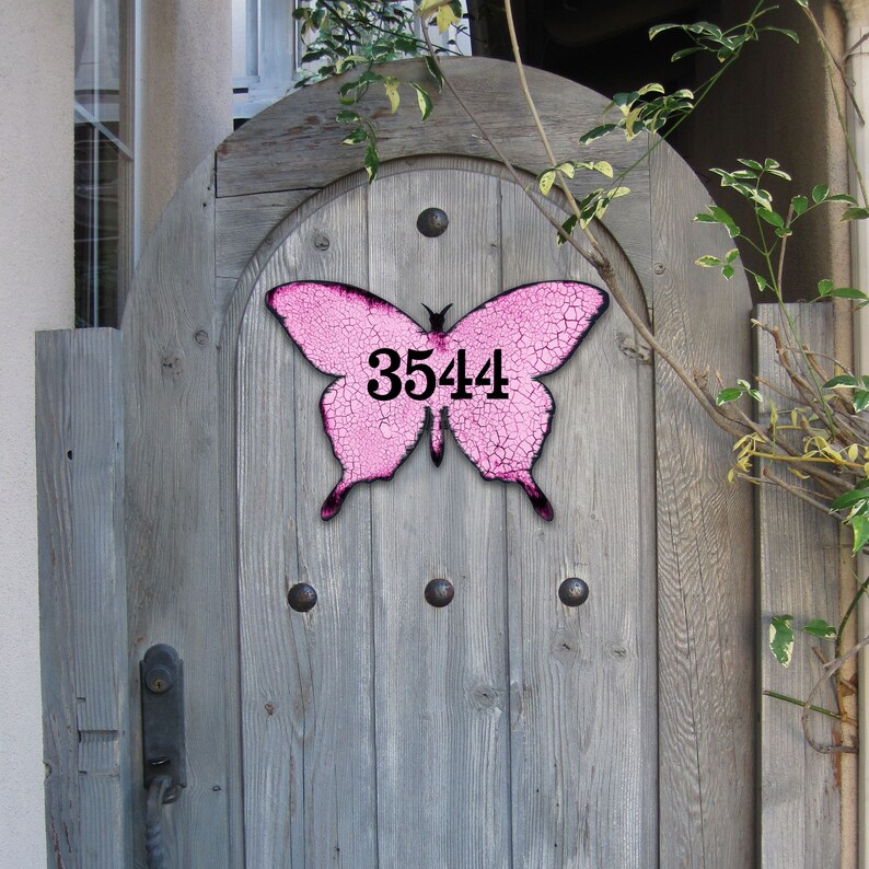 House Number Address Number Butterfly House Number Plaque - Etsy