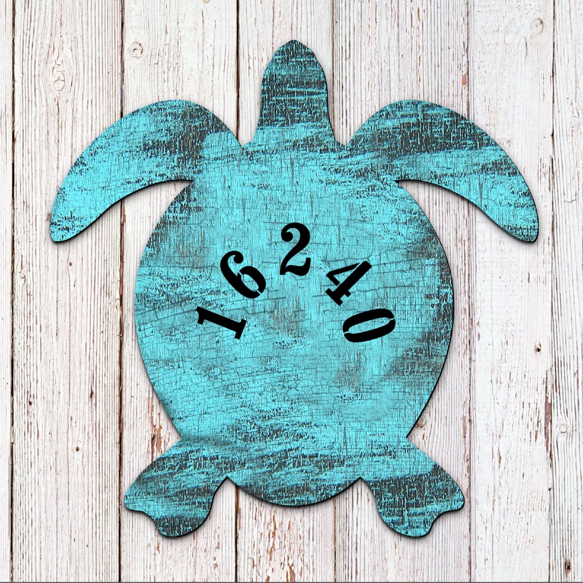 Sale Turtle House Number Address Sign - Coastal Door Number Sign ...