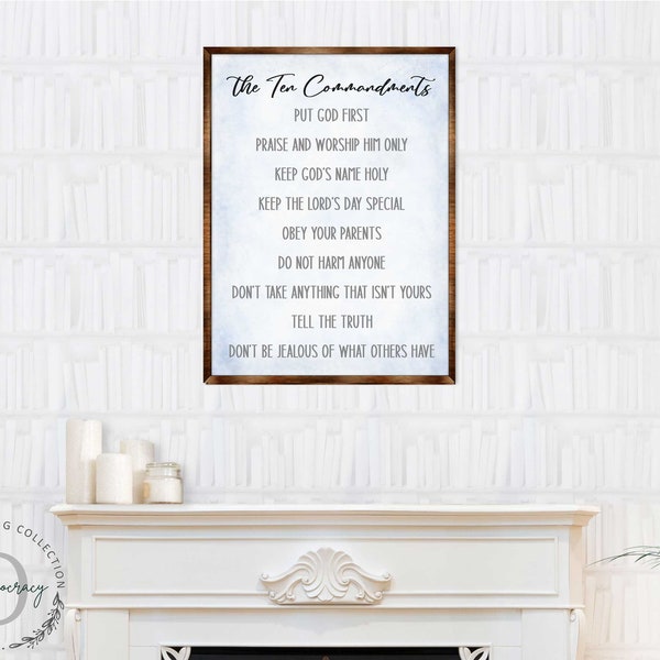 Wooden Ten Commandments Sign - Etsy