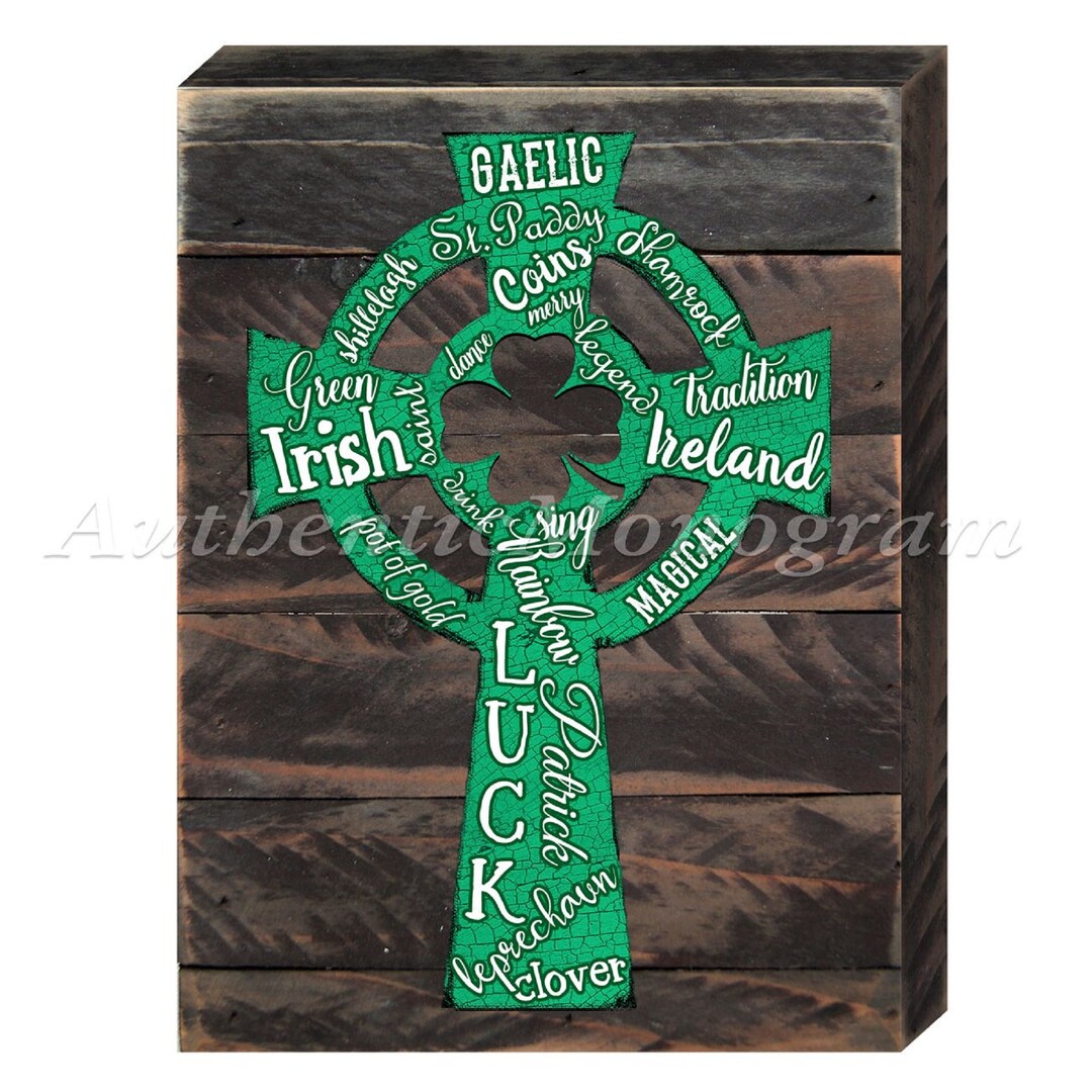 Irish Blessing Cross Sign Mounted on Distressed Wood Vintage Board Home ...