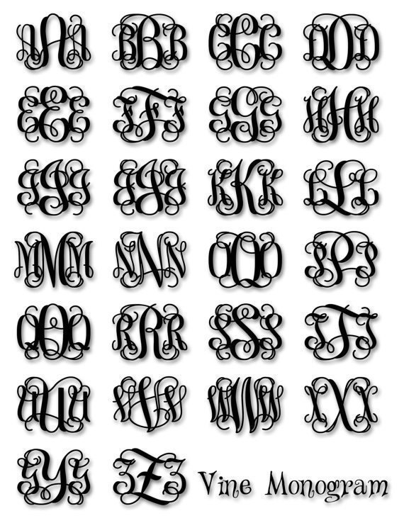 Wooden SINGLE VINE LETTER Monogram Home Decor Anniversary - Etsy