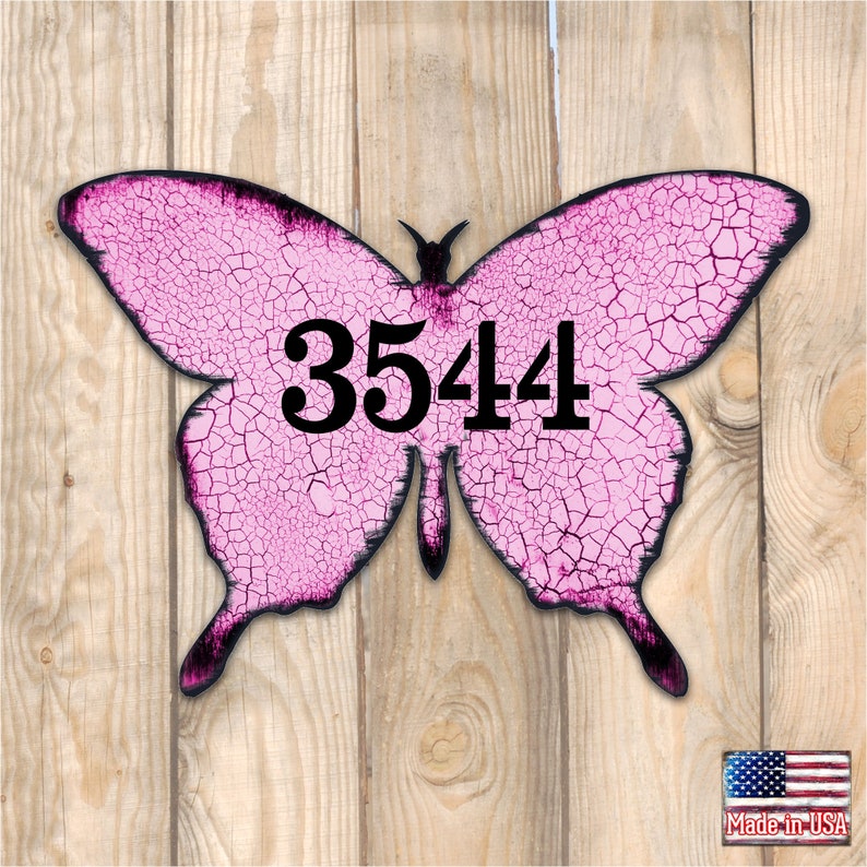House Number Address Number Butterfly House Number Plaque - Etsy