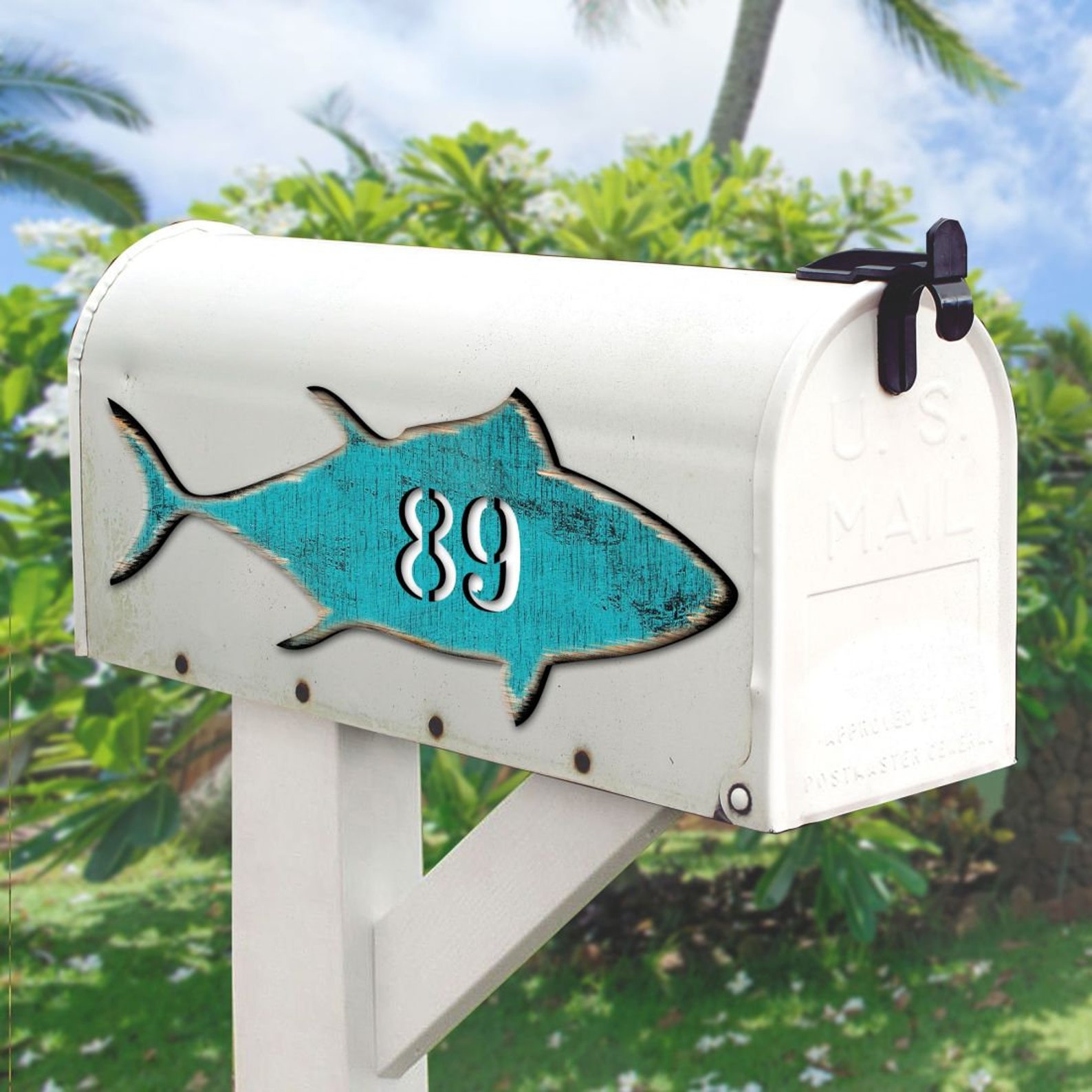 Tuna Fish Address Sign - Coastal House Number Sign by G Debrekht ...