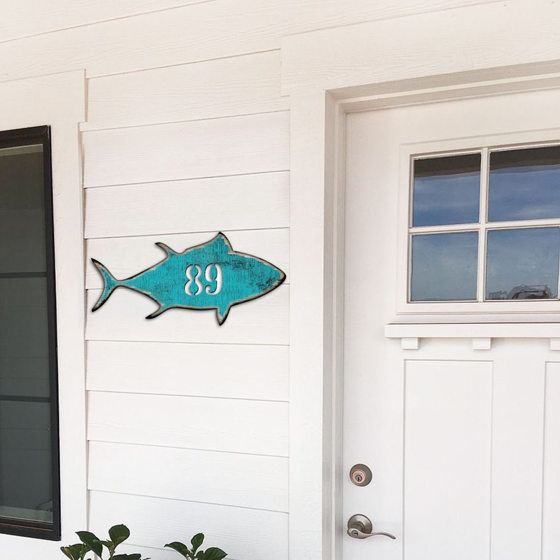 Tuna Fish Address Sign - Coastal House Number Sign by G Debrekht ...