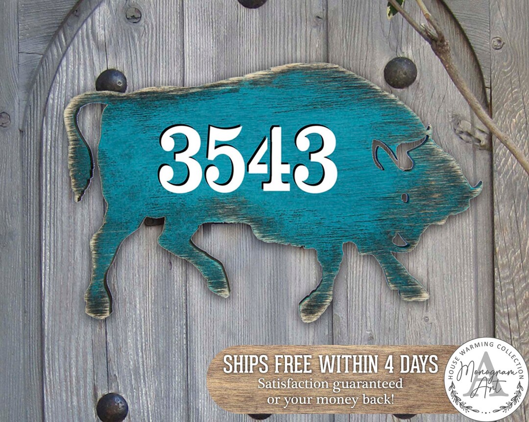House Number Address Number Buffalo House Number Plaque - Etsy