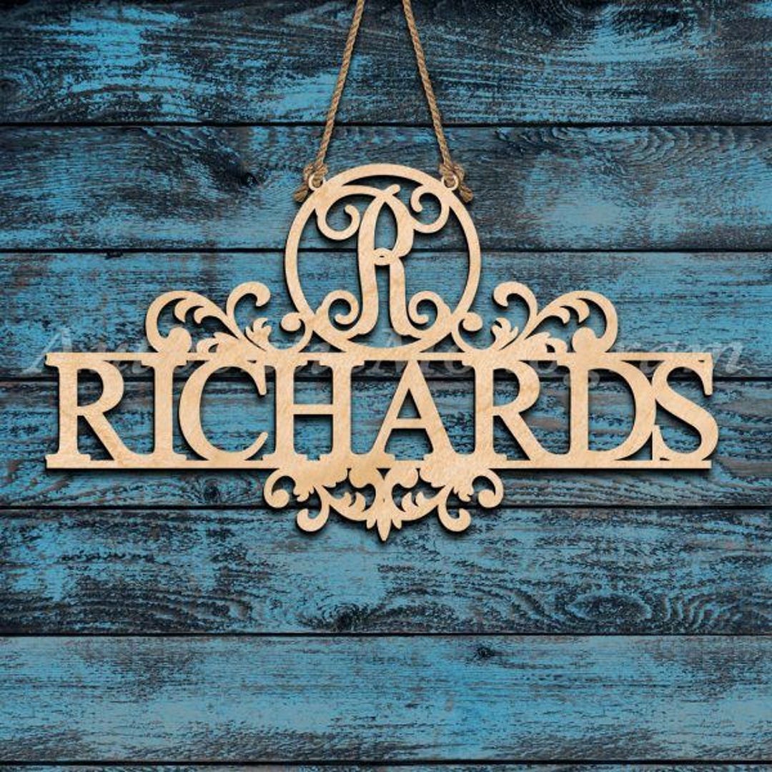 Family Sign Last Name Monogram WEDDING Monogram UNPAINTED or PAINTED ...