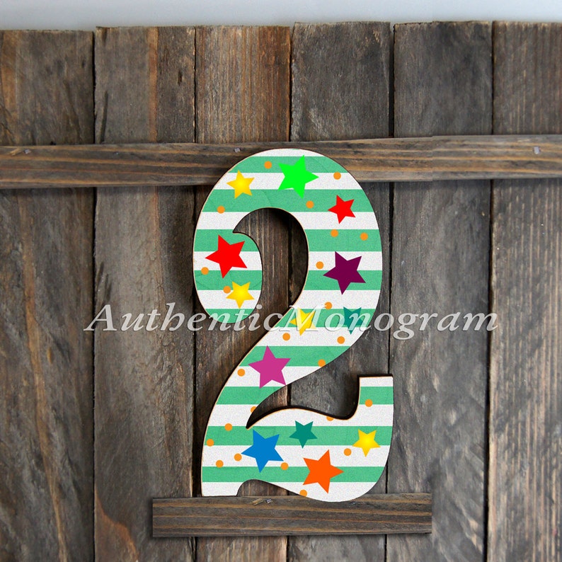 Large Wooden DECORATED Numbers 1 2 3 Baby Birthday - Etsy
