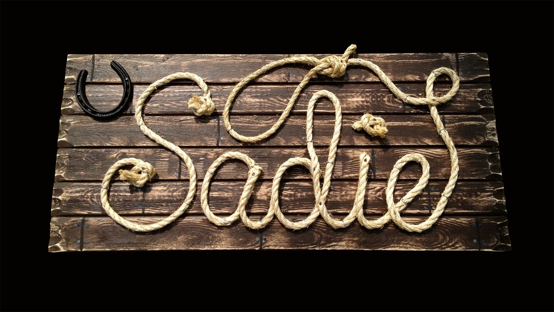 SADIE : 32 Western Rope Name Sign Cowboy Theme Room | Etsy