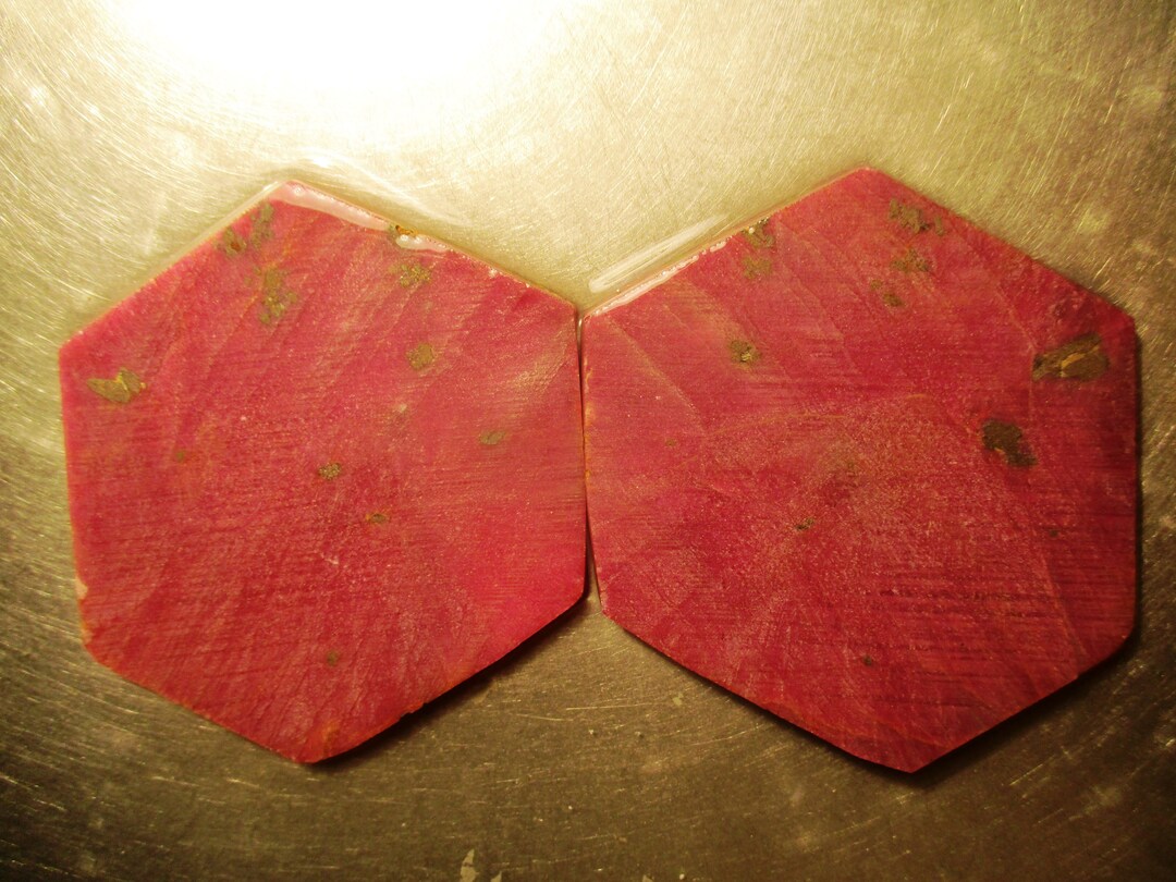 606 Cts Natural Ruby Pair Slabs Unpolished Approx 2x3 , Natural Perfect ...
