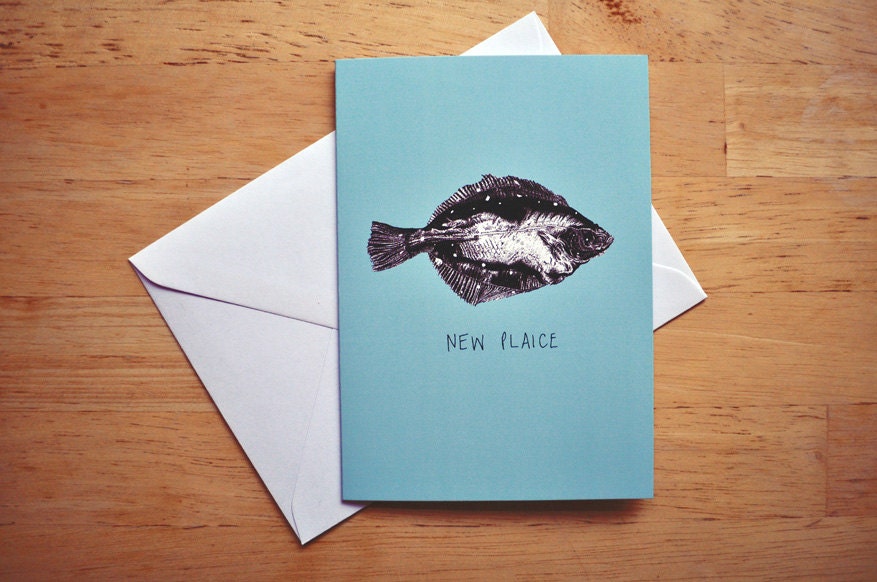 New Plaice Greetings Card - Etsy