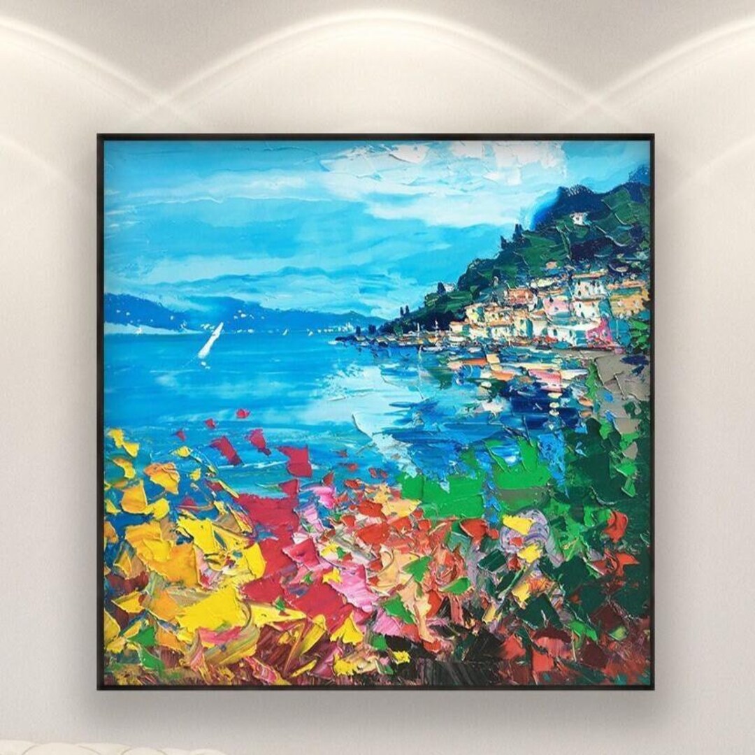 Varenna Painting Print, Giclée Lake Como Canvas Art, Impressionist ...