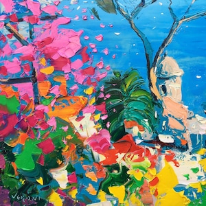 Ravello Painting on Canvas, Original Art, Italy Painting, Seascape ...