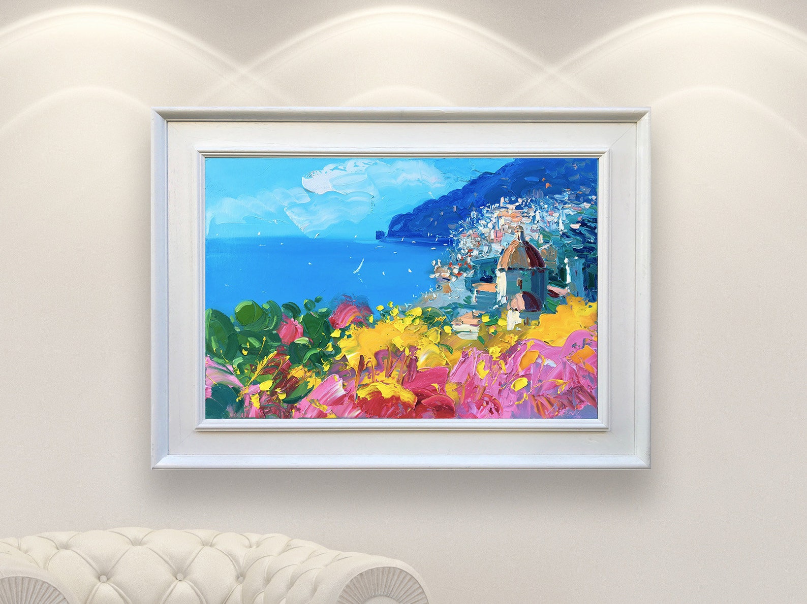 Positano Painting on Canvas Original Art Amalfi Coast Italy | Etsy