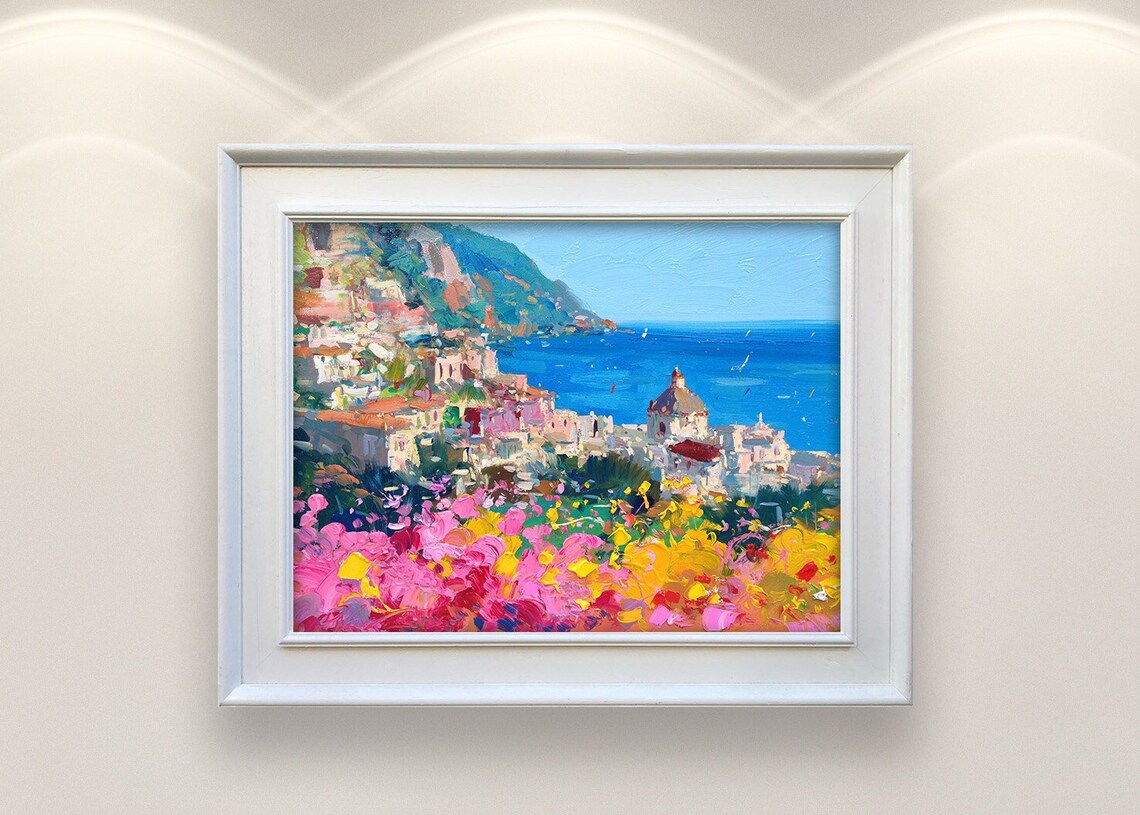 Positano Painting on Canvas Original Art Impressionist Italy - Etsy