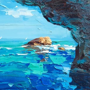 Blue Grotto Painting, Capri Island Painting, Original Art, Seascape ...