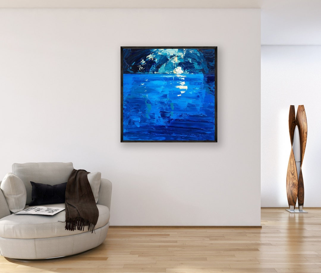 Blue Grotto Capri Painting on Canvas Original Art Italy - Etsy