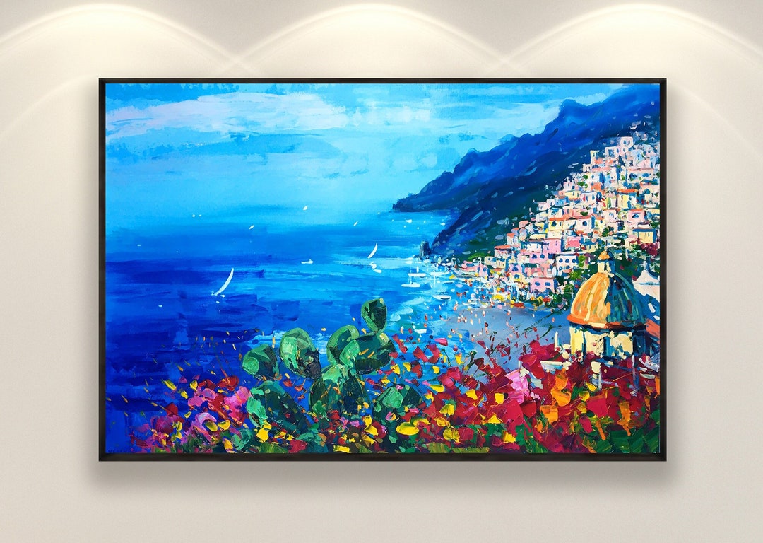 Positano Painting on Canvas Original Art Amalfi Coast - Etsy