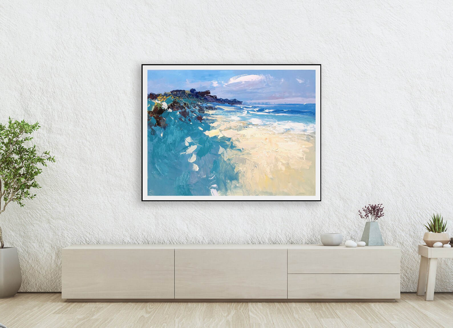 Beach Print Canvas Wall Art Ocean Print Art Print Coastal - Etsy