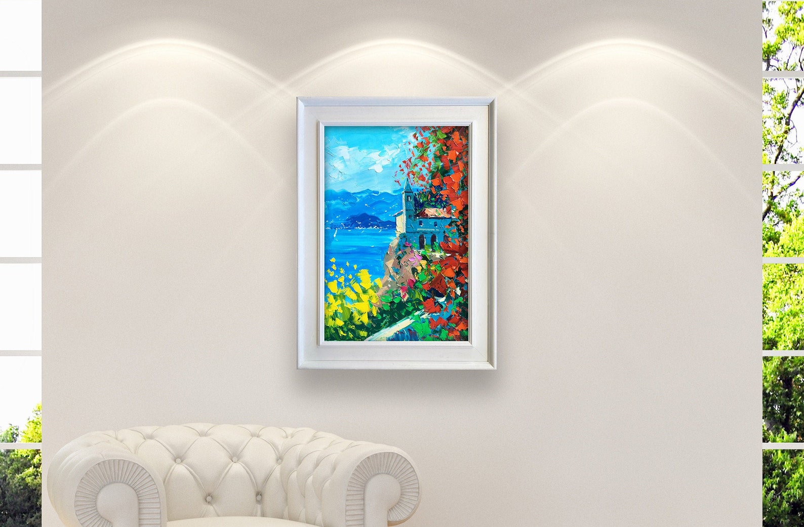 Lake Como Painting on Canvas Original Art Italy Painting - Etsy