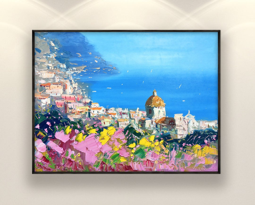Positano Painting on Canvas, Original Art, Impressionist Italy Art ...