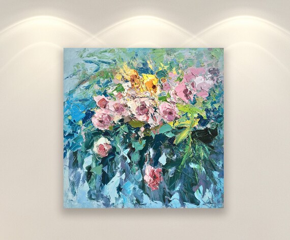 Pale Pink Roses Wall Art Art Print Flower Art Print Floral | Etsy