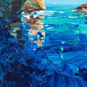 Blue Grotto Painting, Capri Island Painting, Original Art, Seascape ...