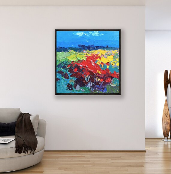 Landscape Painting on Canvas Original Art Abstract Painting | Etsy