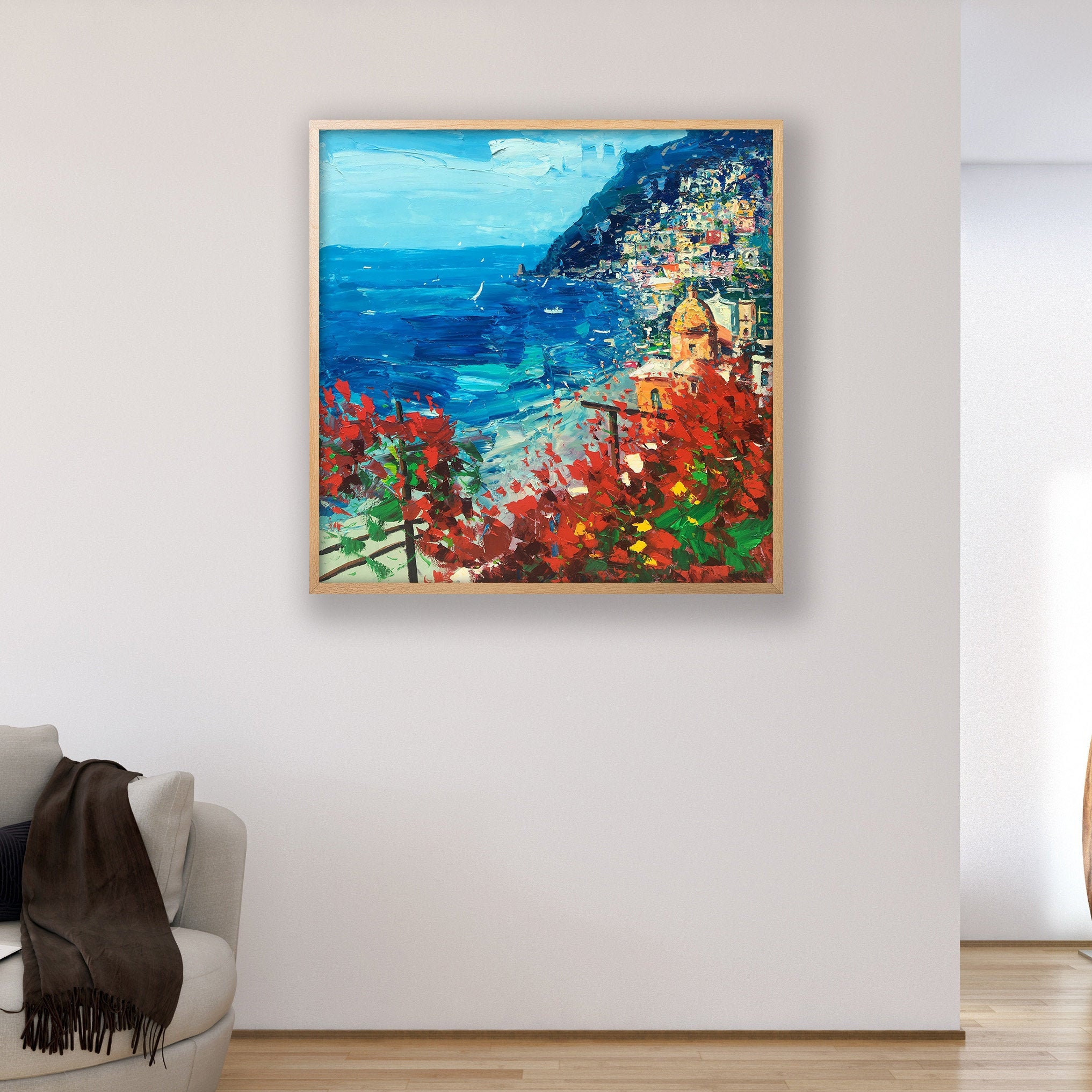 Positano Painting on Canvas Original Art Italy Painting | Etsy
