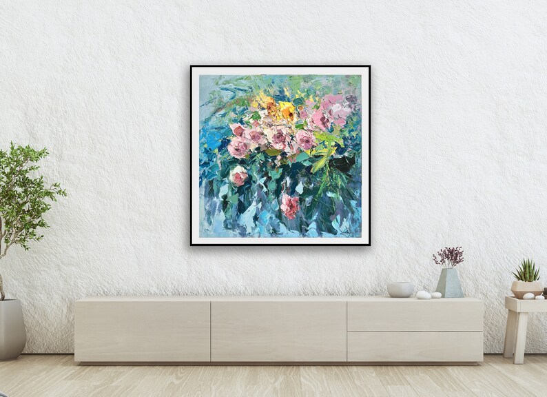 Pale Pink Roses Wall Art Art Print Flower Art Print Floral | Etsy