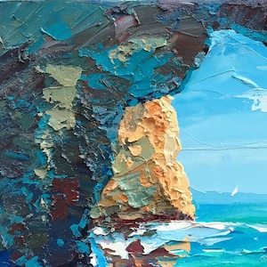 Blue Grotto Painting, Capri Island Painting, Original Art, Seascape ...