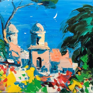 Ravello Painting on Canvas, Original Art, Italy Painting, Seascape ...