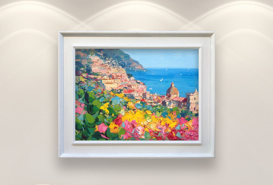 Positano Painting on Canvas Original Art Italian Seascape - Etsy