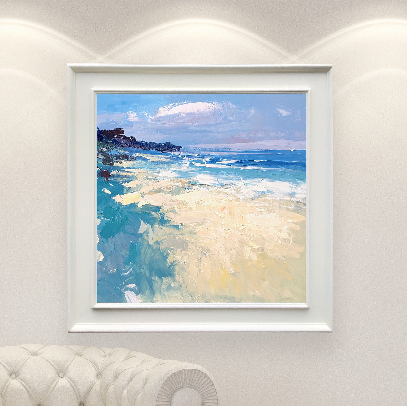 Beach Painting on Canvas Original Painting Beach Art Ocean | Etsy