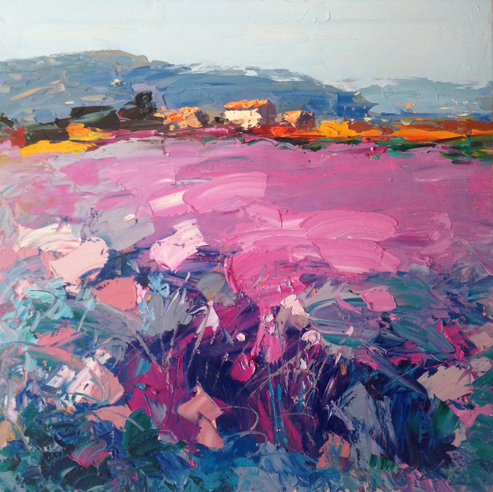 Lavender Painting on Canvas Original Art Landscape Painting - Etsy