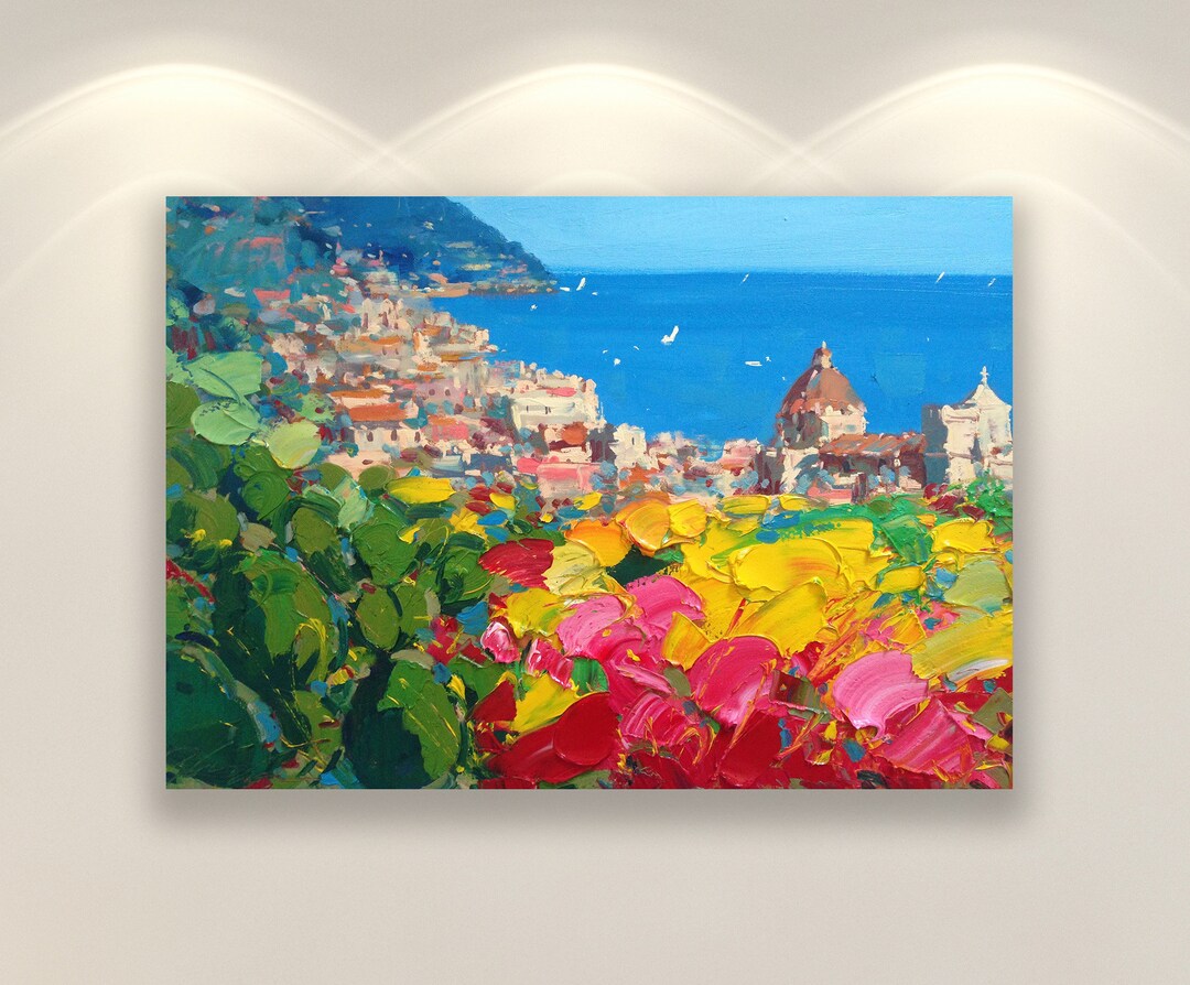 Positano Prints, Italy Wall Art, Original Art, Amalfi Coast, Canvas Art ...