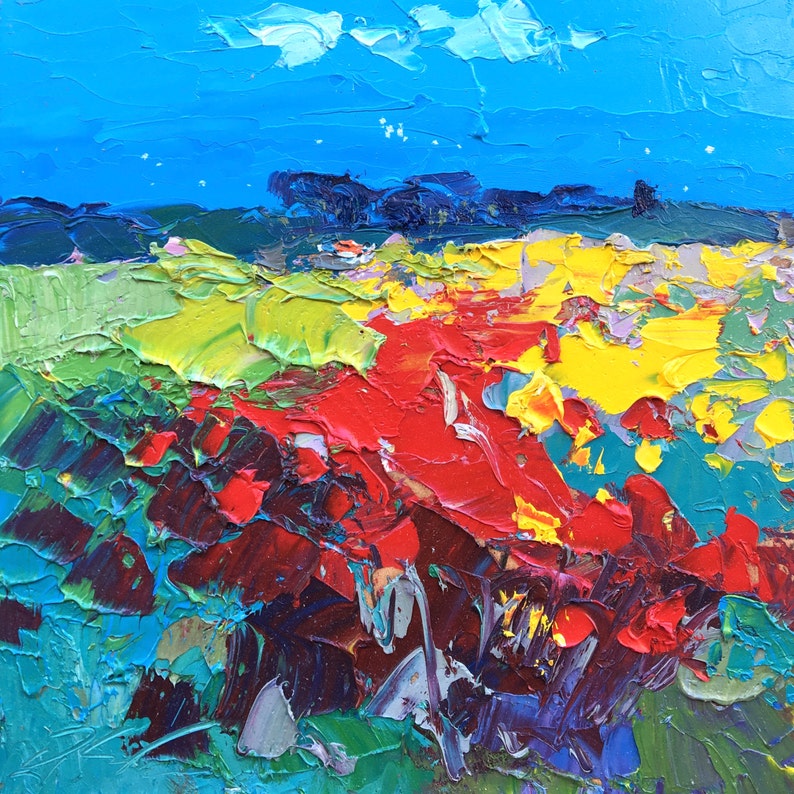 Landscape Painting on Canvas Original Art Abstract Painting | Etsy