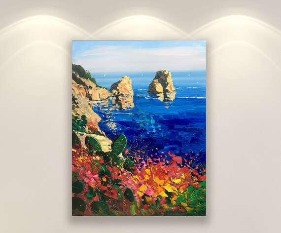 Capri Italy Art Wall Art Prints Seascape Wall Art Canvas | Etsy