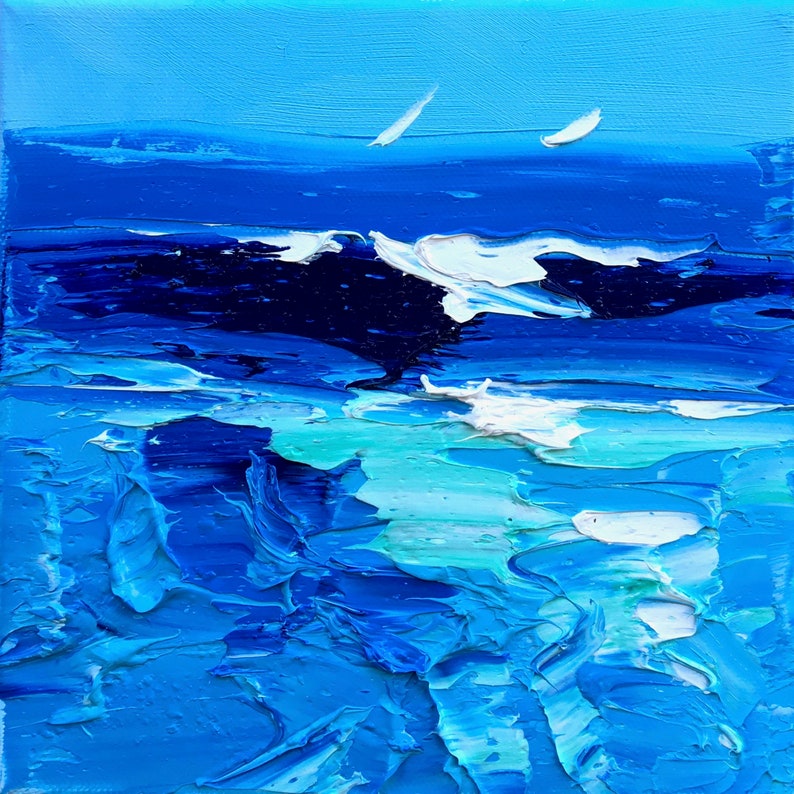 Ocean Painting on Canvas Original Art Sea Art Wave - Etsy
