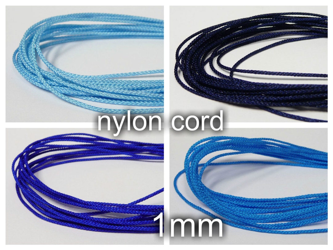 10 Meters - 1mm Nylon Cord, Lt Blue, Sapphire, Turquoise, Navy ...