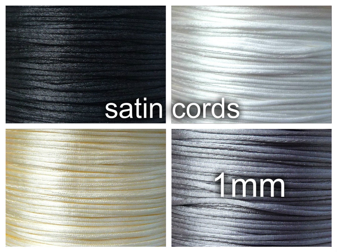 1mm Nylon Thread, 10 Meters, Satin Cord, Diameter 1mm, BLACK, WHITE ...