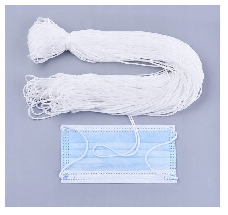 Round Polyester & Spandex Elastic Band for Face Mask Ear Loop, Mask ...