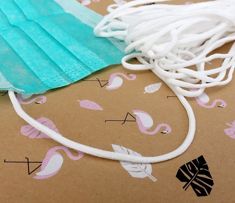 Round Polyester & Spandex Elastic Band for Face Mask Ear Loop, Mask ...