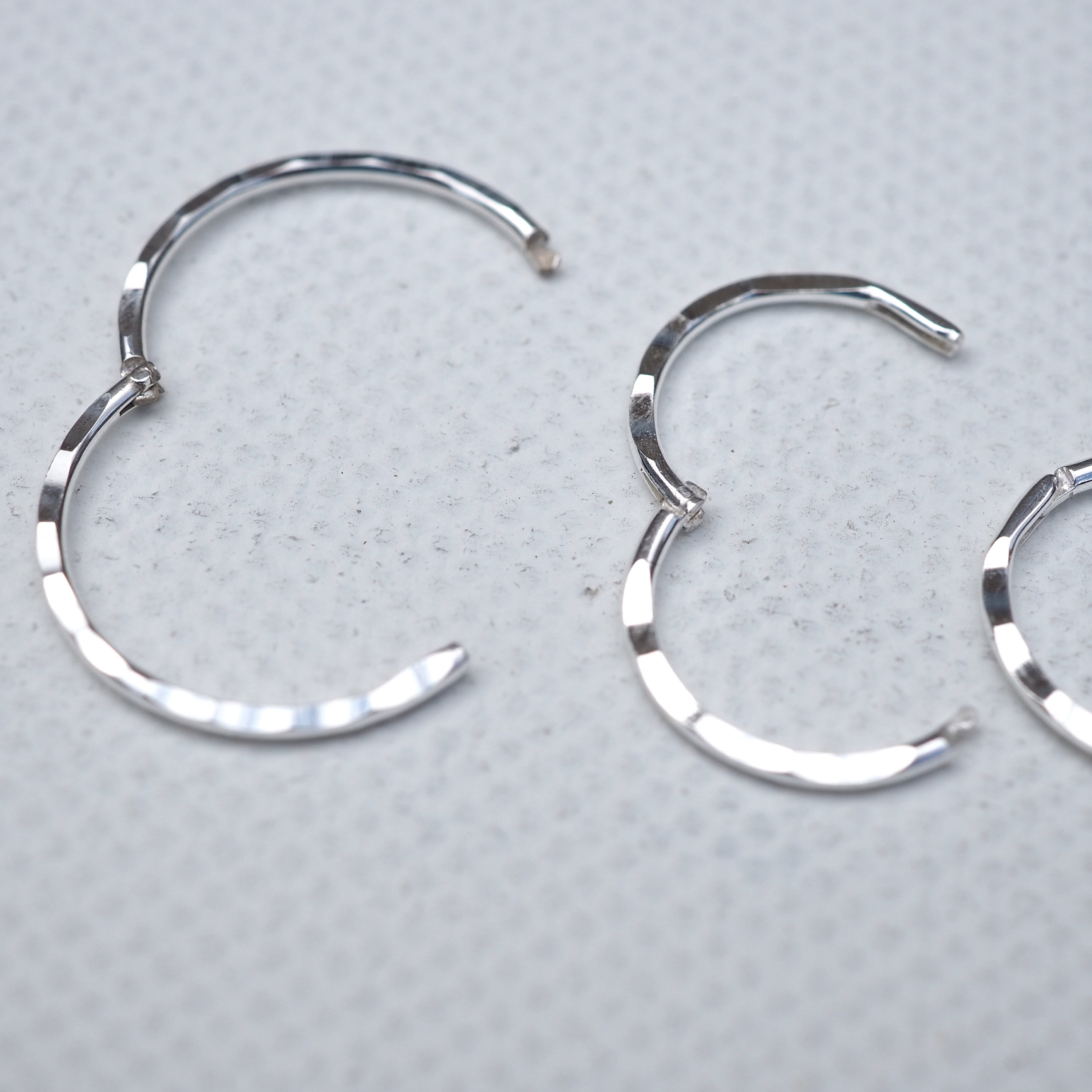 Silver Sleeper Earring Hoops, Hinged Sleepers, Diamond Cut Silver Hoop Earrings, 2 Sizes ...